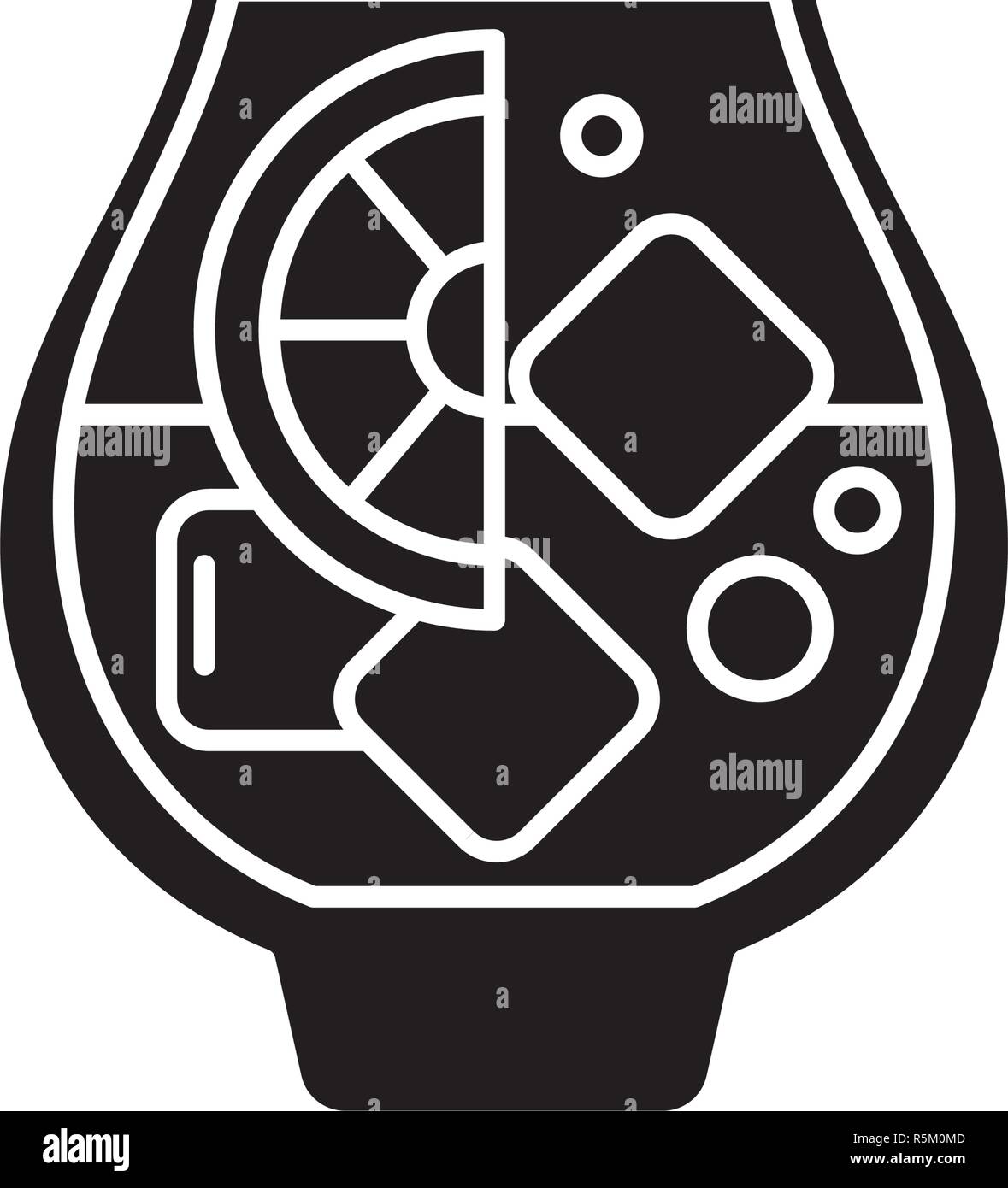 Brandy black icon, vector sign on isolated background. Brandy concept ...