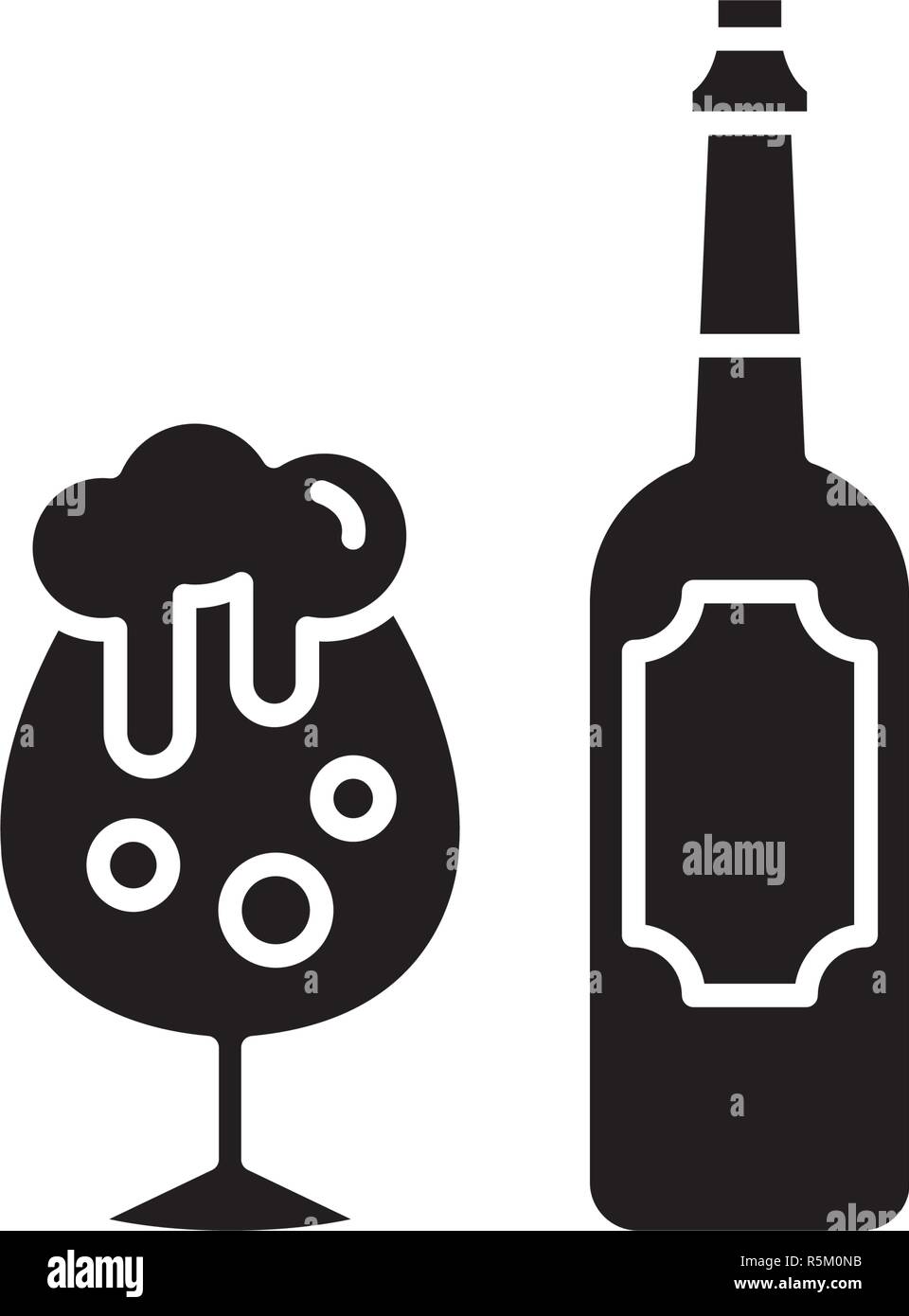 Beer black icon, vector sign on isolated background. Beer concept ...