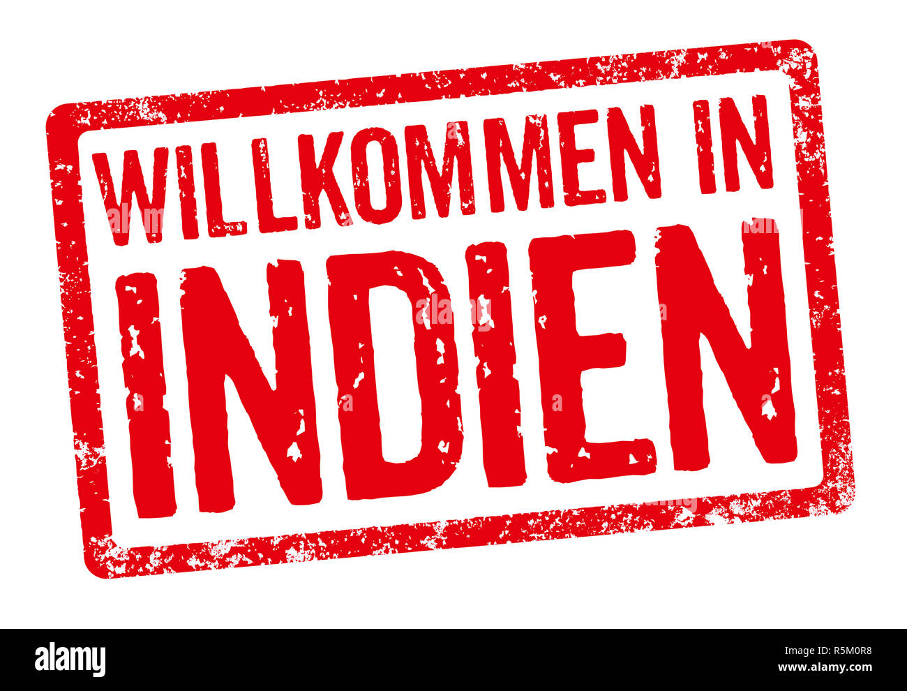 red stamp - welcome to india Stock Photo - Alamy