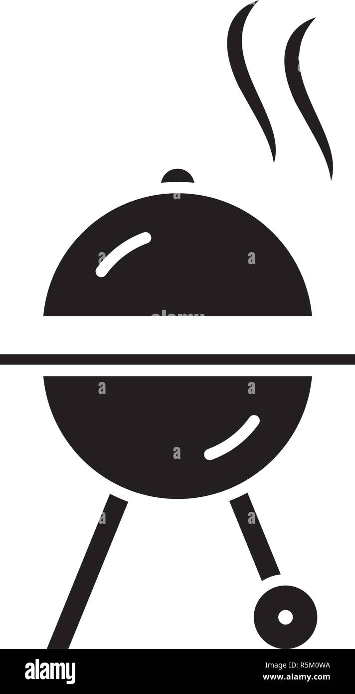 Bbq black icon, vector sign on isolated background. Bbq concept symbol ...