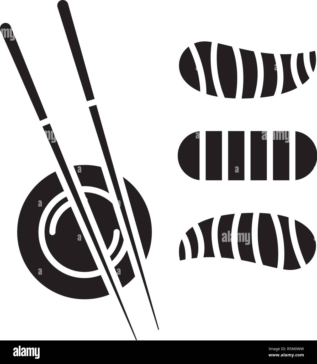 Sushi black icon, vector sign on isolated background. Sushi concept ...