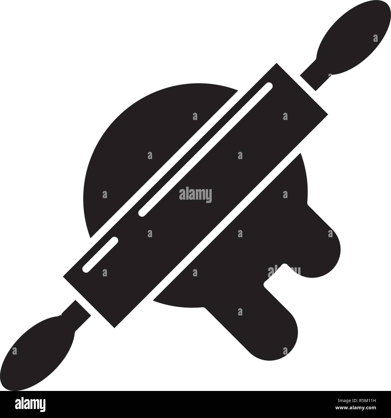 Dough preparation black icon, vector sign on isolated background. Dough ...