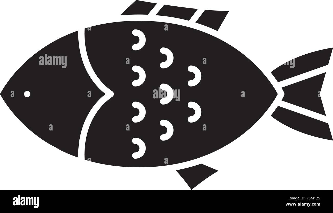 Fish black icon, vector sign on isolated background. Fish concept ...