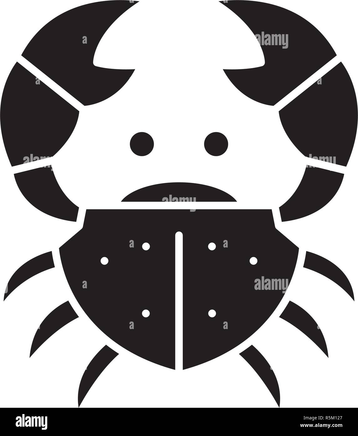 Crab black icon, vector sign on isolated background. Crab concept ...