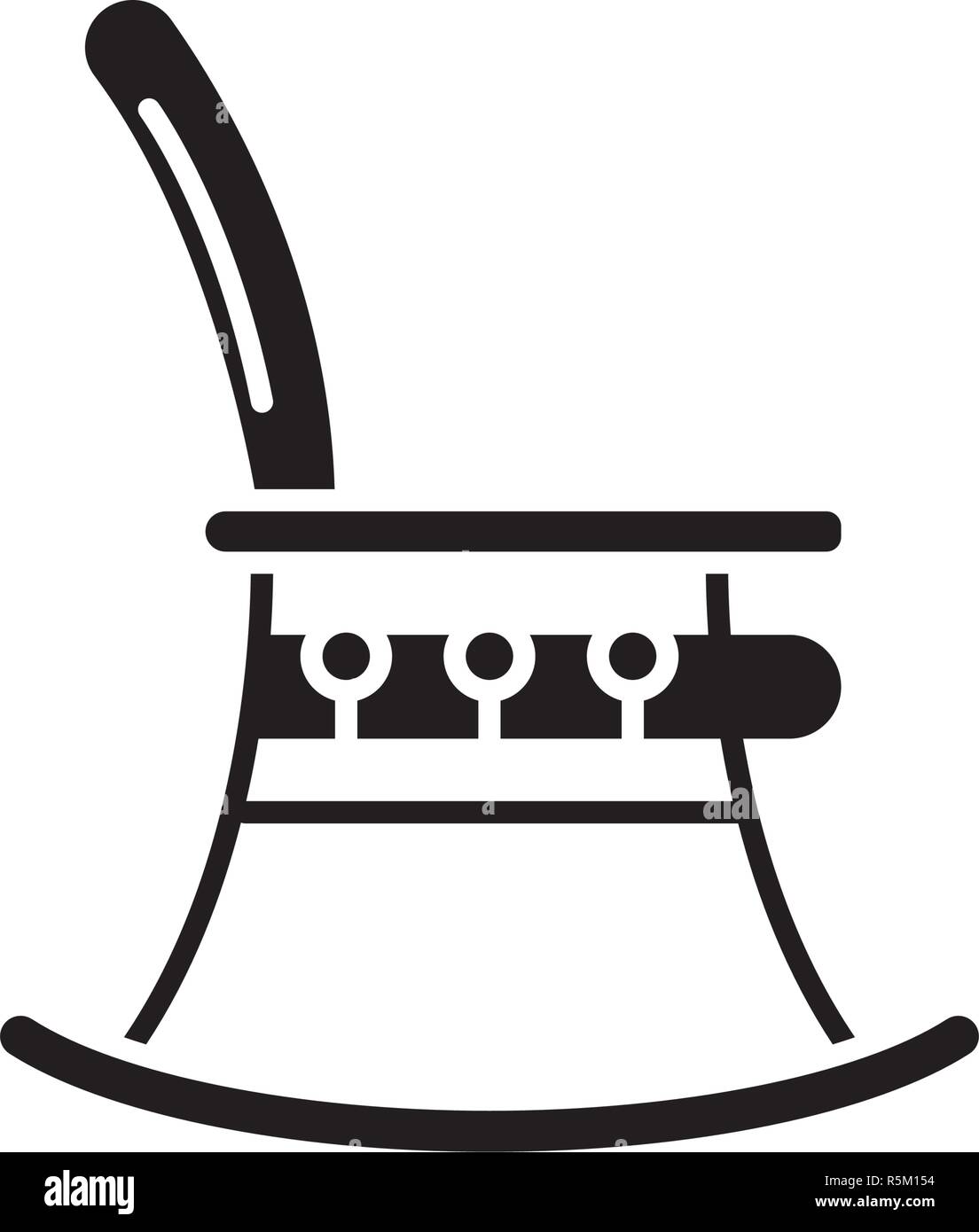 High chair black icon, vector sign on isolated background. High chair ...