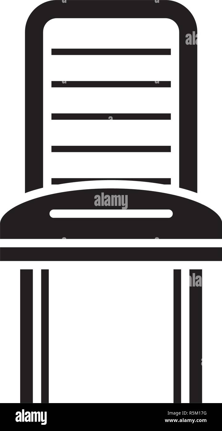 Kitchen chair black icon, vector sign on isolated background. Kitchen ...