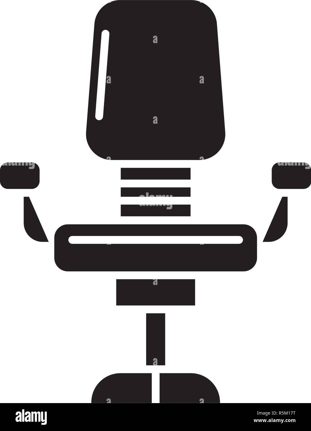 Office chair black icon, vector sign on isolated background. Office ...