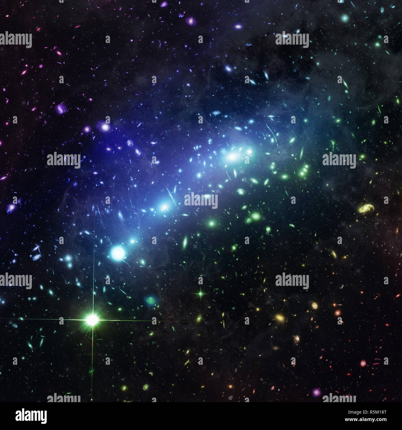 Kaleidoscope of galaxy clusters in the constellation Eridanus Stock ...
