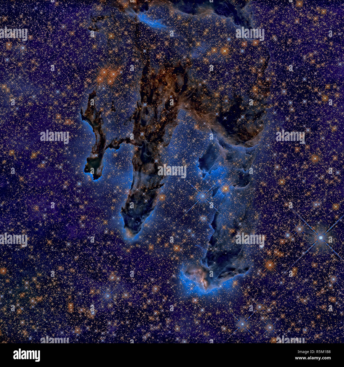 Pillars of Creation. Eagle Nebula in the constellation Serpens Stock ...