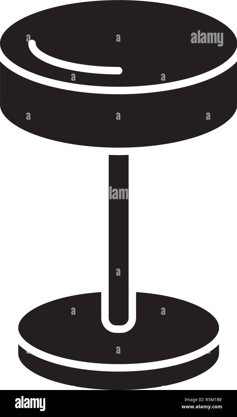 Bedside lamp black icon, vector sign on isolated background. Bedside ...
