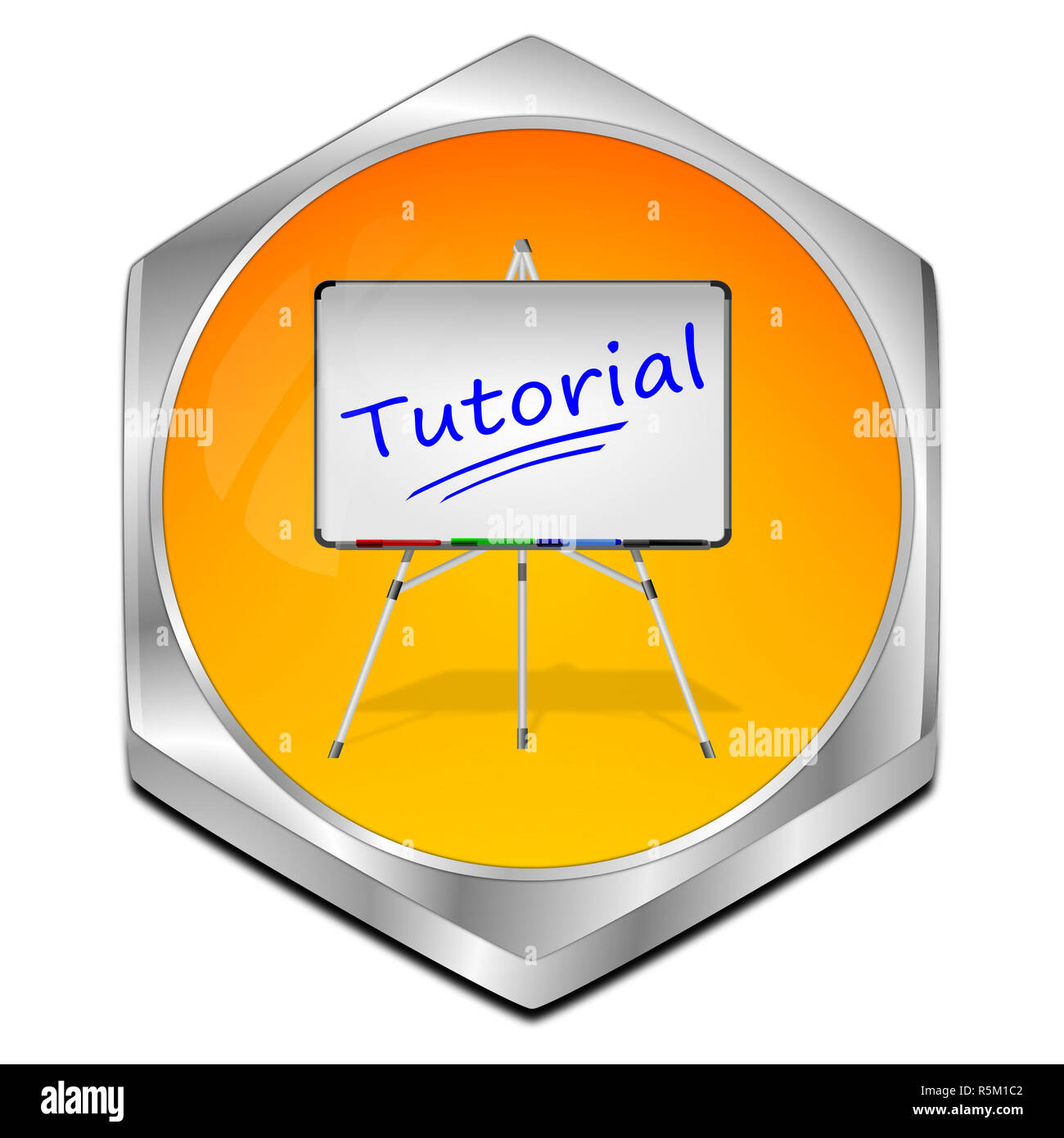 orange Tutorial Button - 3D illustration Stock Photo - Alamy