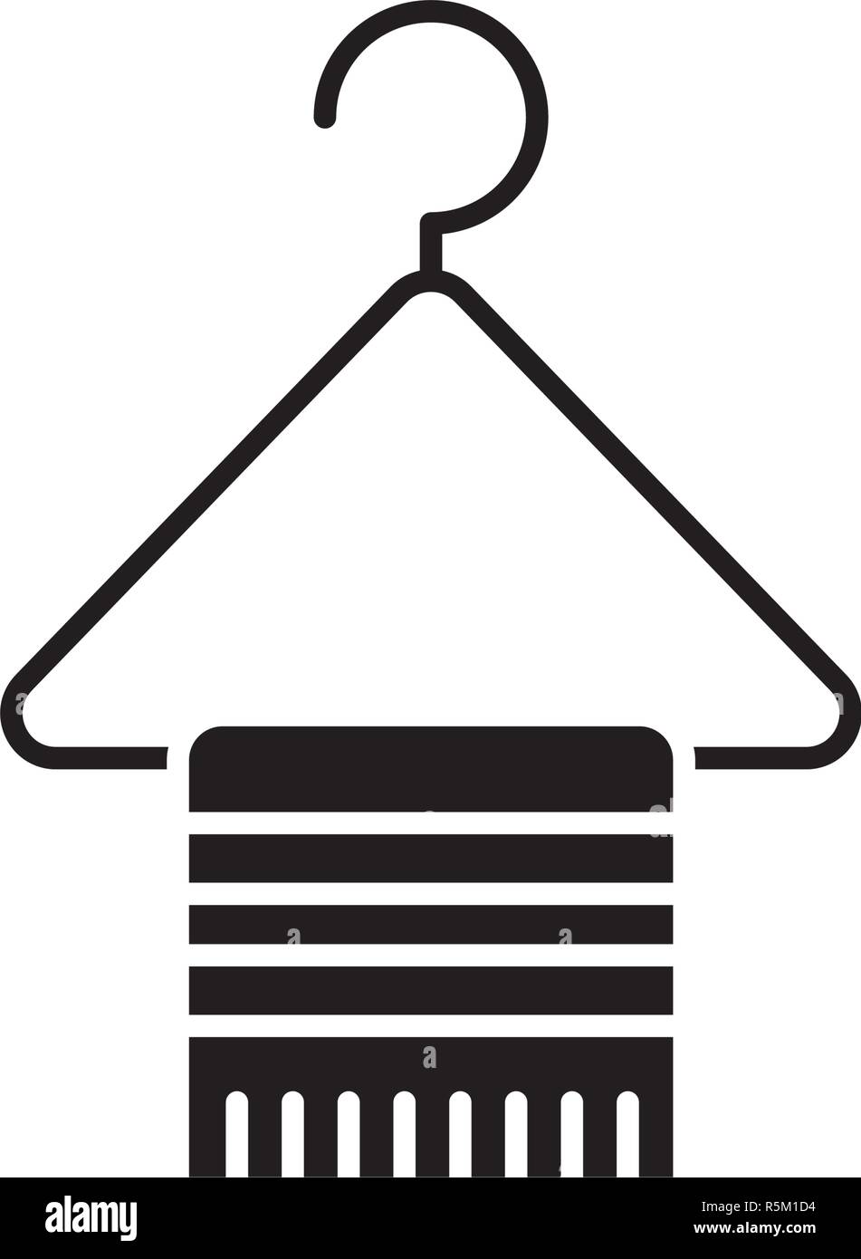 Hangers for clothes black icon, vector sign on isolated background ...