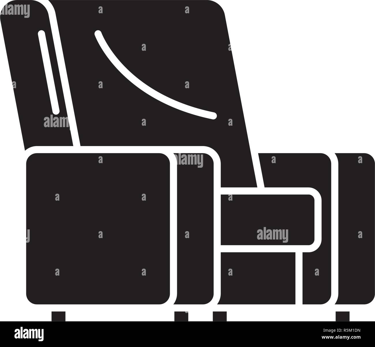 Armchair black icon, vector sign on isolated background. Armchair ...
