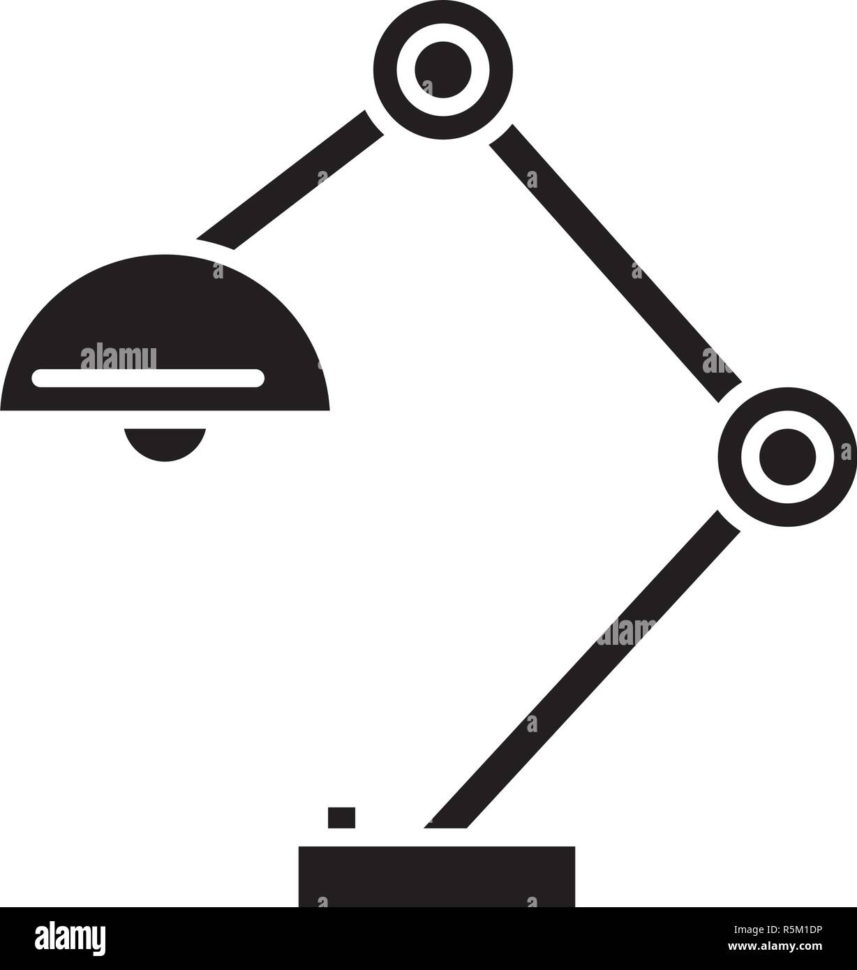 Office lamp black icon, vector sign on isolated background. Office lamp ...