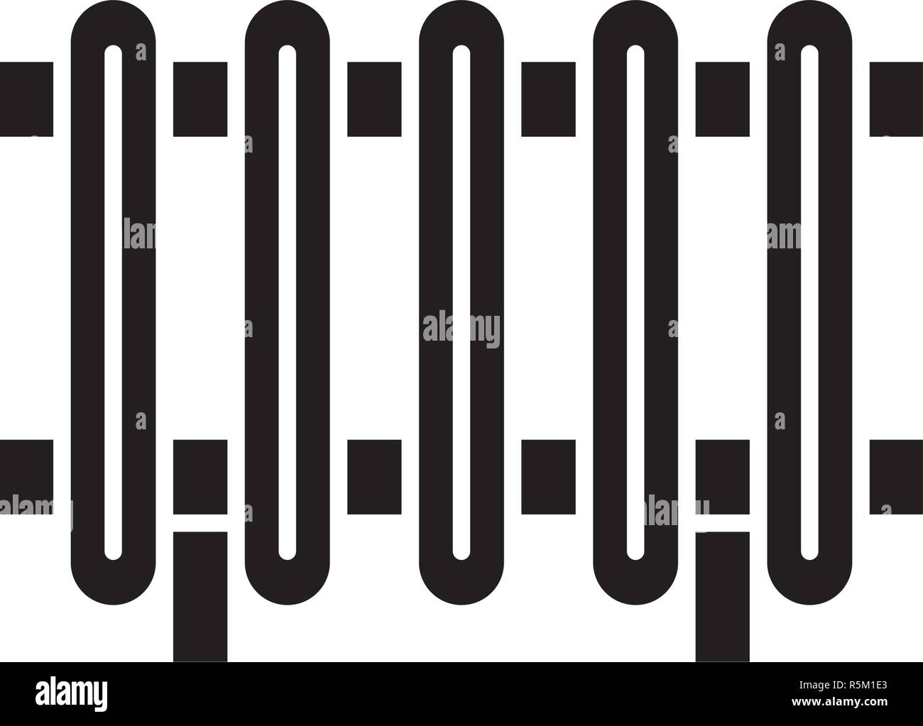 Radiator black icon, vector sign on isolated background. Radiator ...