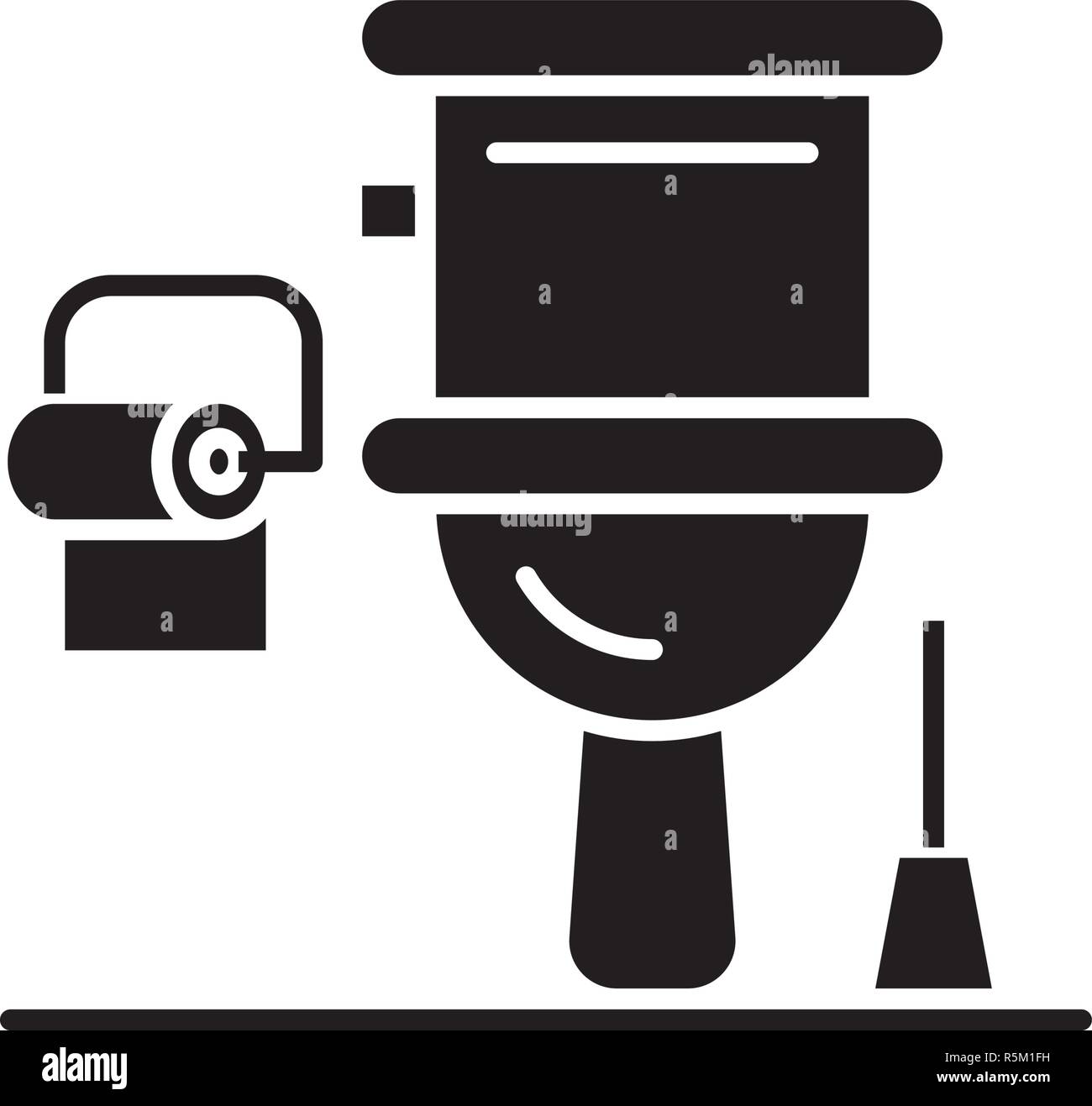 Restroom black icon, vector sign on isolated background. Restroom ...