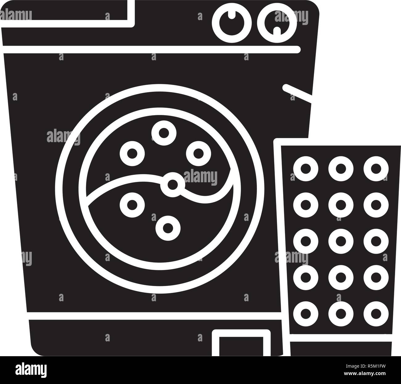 Washer black icon, vector sign on isolated background. Washer concept ...