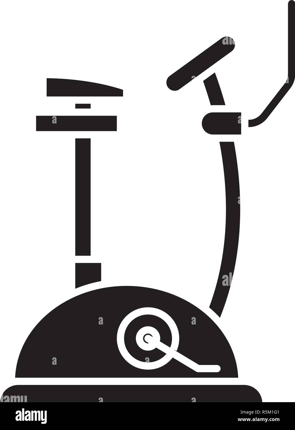 Exercise bike black icon, vector sign on isolated background. Exercise ...