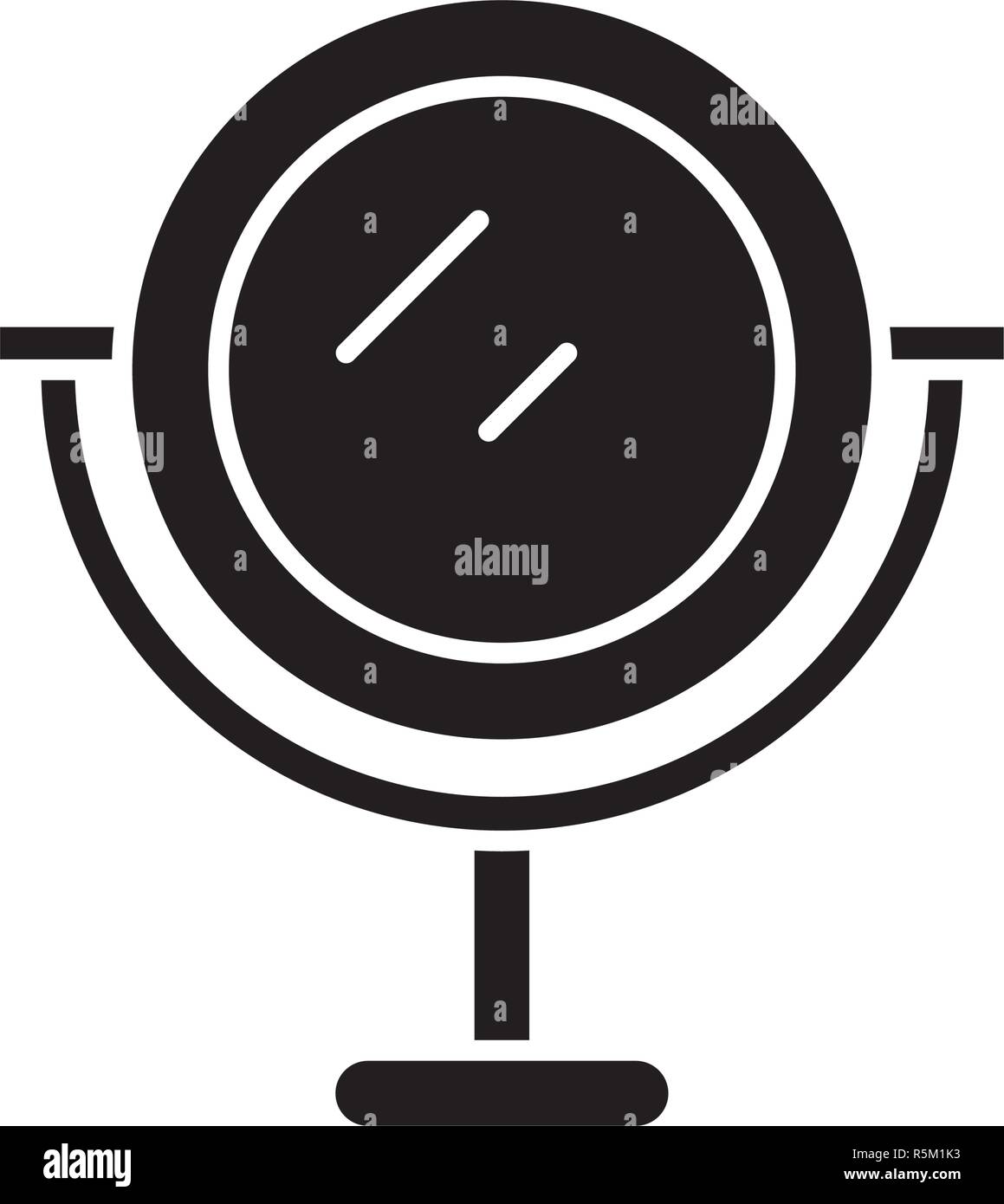 Makeup mirror black icon, vector sign on isolated background. Makeup ...