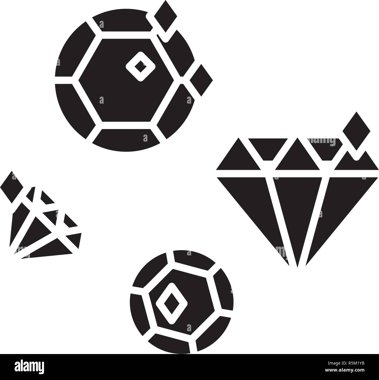 Diamonds black icon, vector sign on isolated background. Diamonds ...