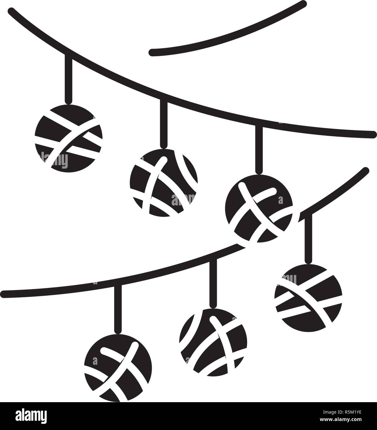 Party decorations black icon, vector sign on isolated background. Party ...