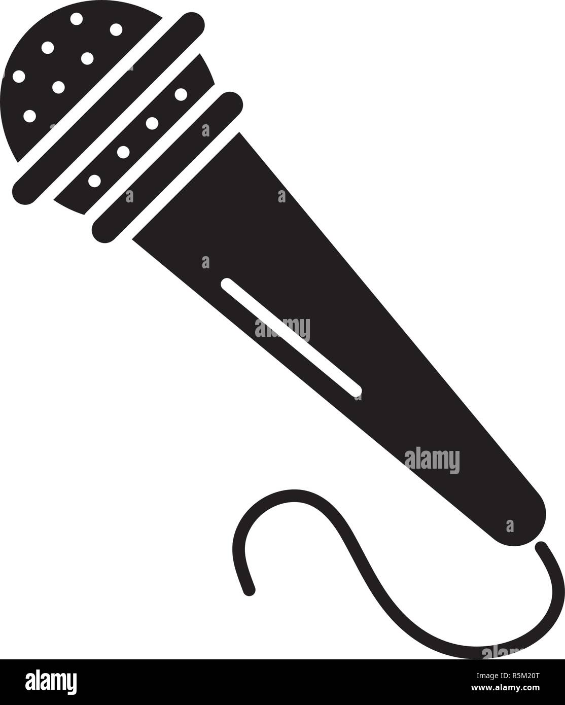 Microphone black icon, vector sign on isolated background. Microphone ...