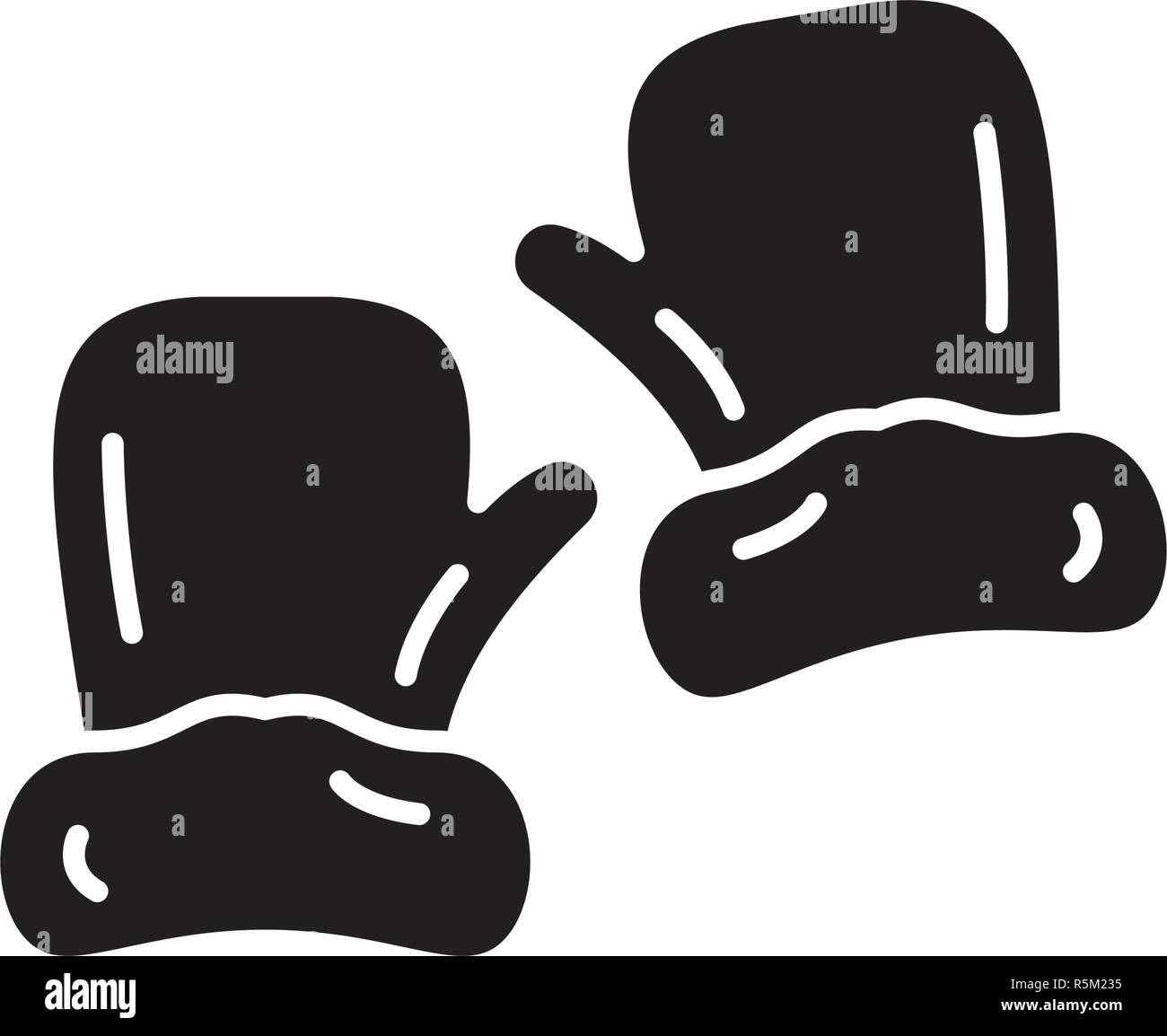 Mittens black icon, vector sign on isolated background. Mittens concept ...