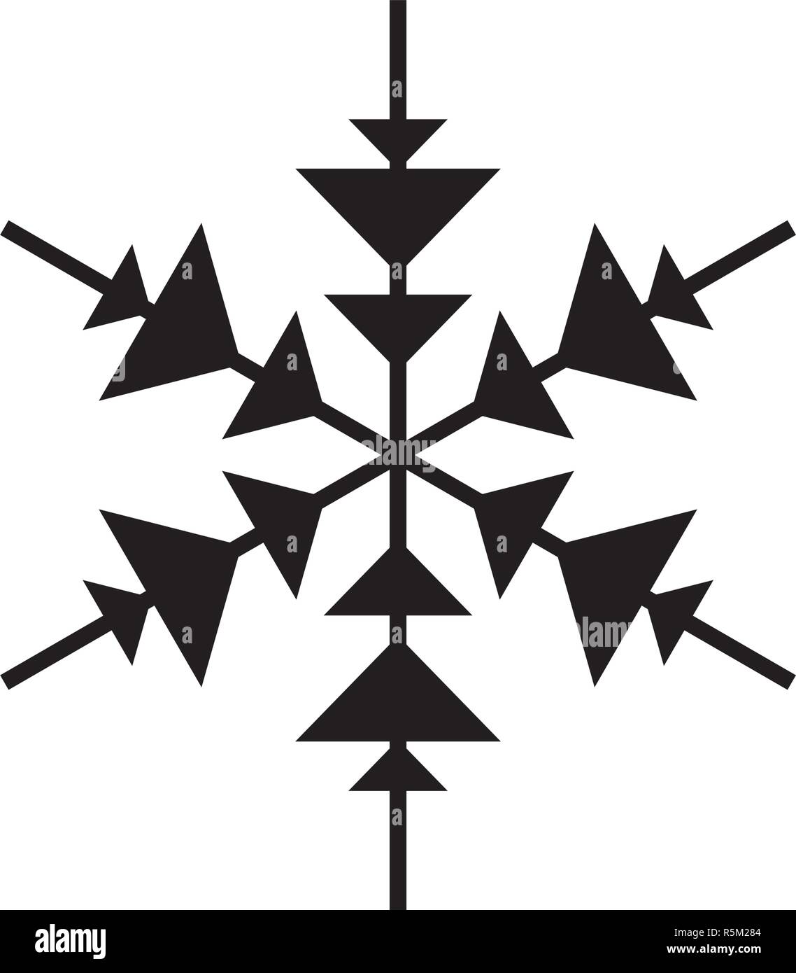 Snowflake decor black icon, vector sign on isolated background ...