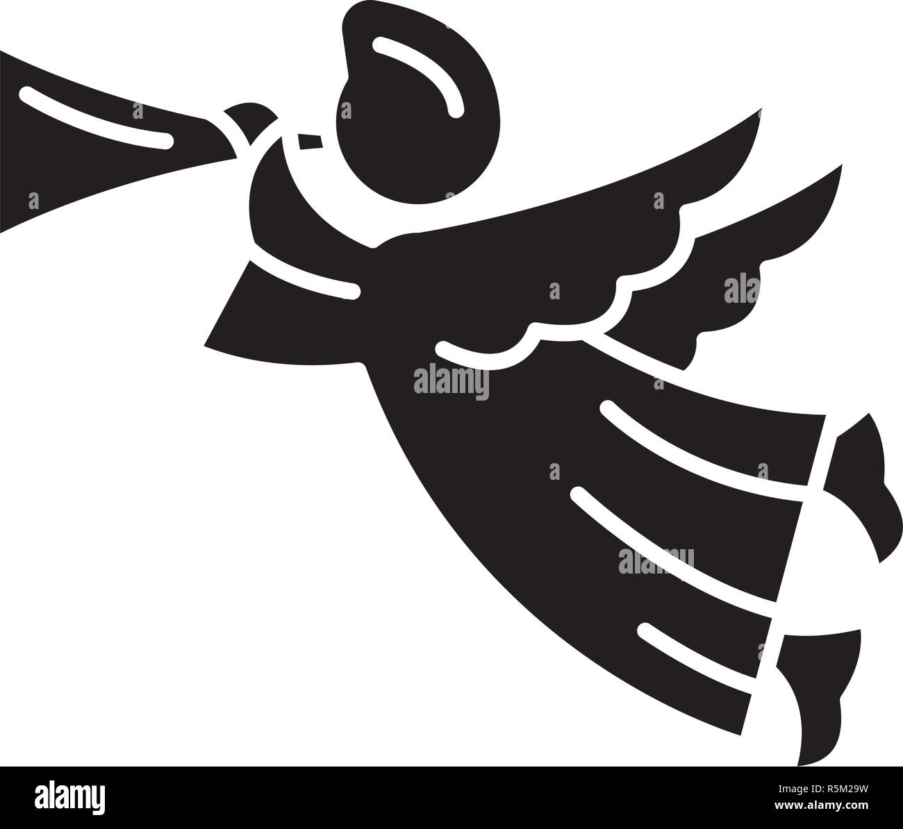 Angel black icon, vector sign on isolated background. Angel concept ...