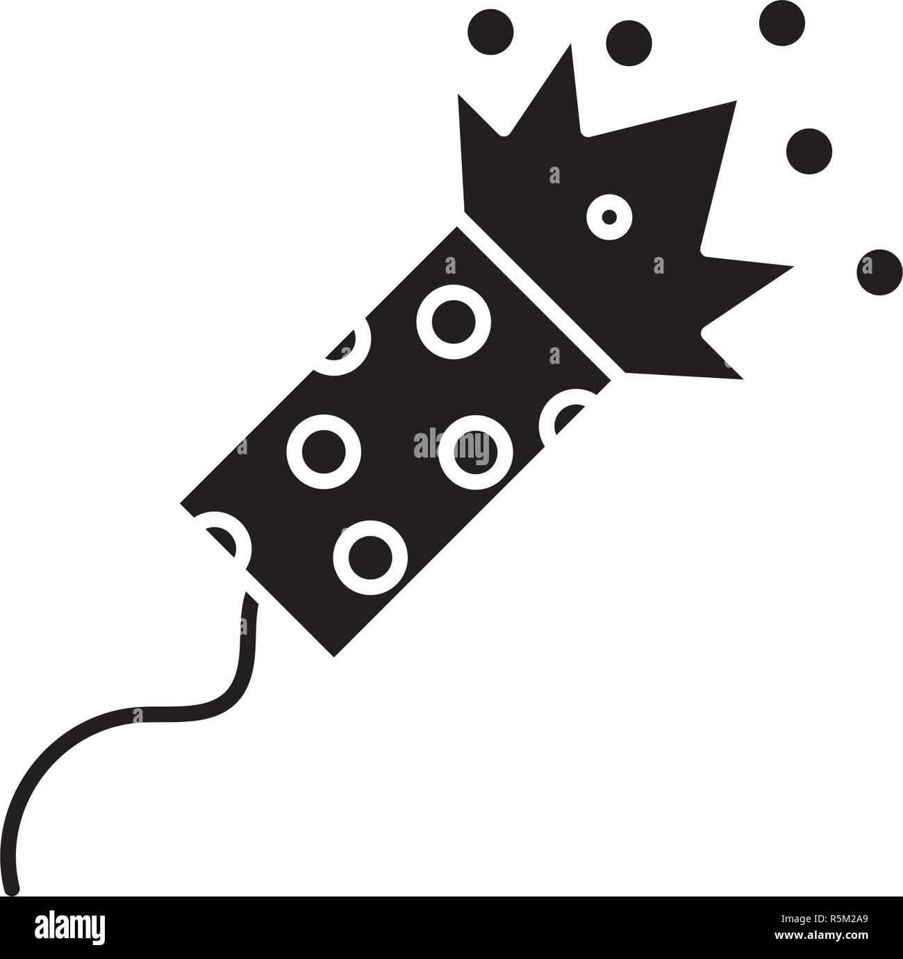 Flapper new year black icon, vector sign on isolated background ...