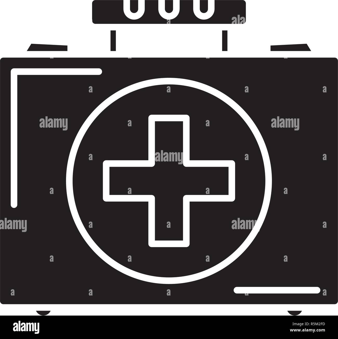 Medical case black icon, vector sign on isolated background. Medical ...