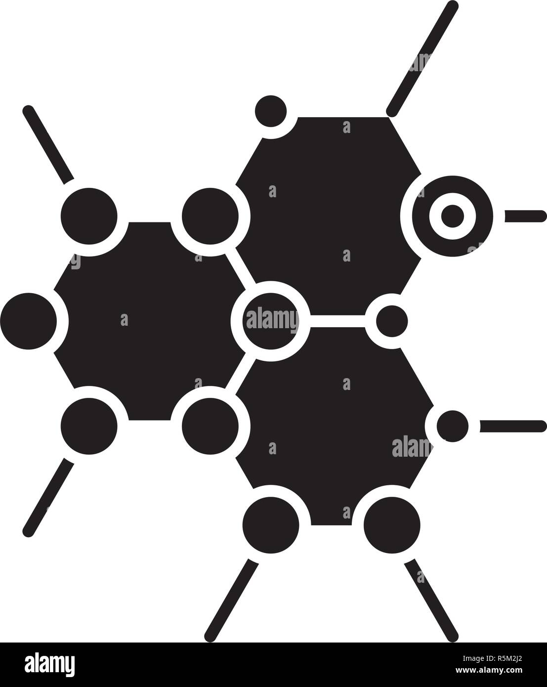 Biochemistry black icon, vector sign on isolated background ...