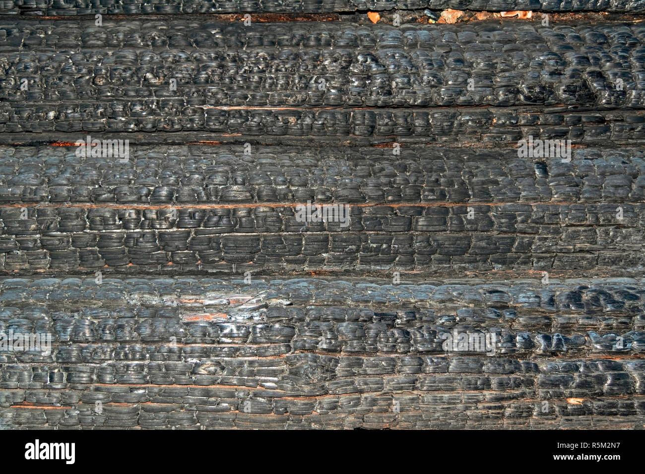Texture of charred logs. Burned wooden charred log house texture ...