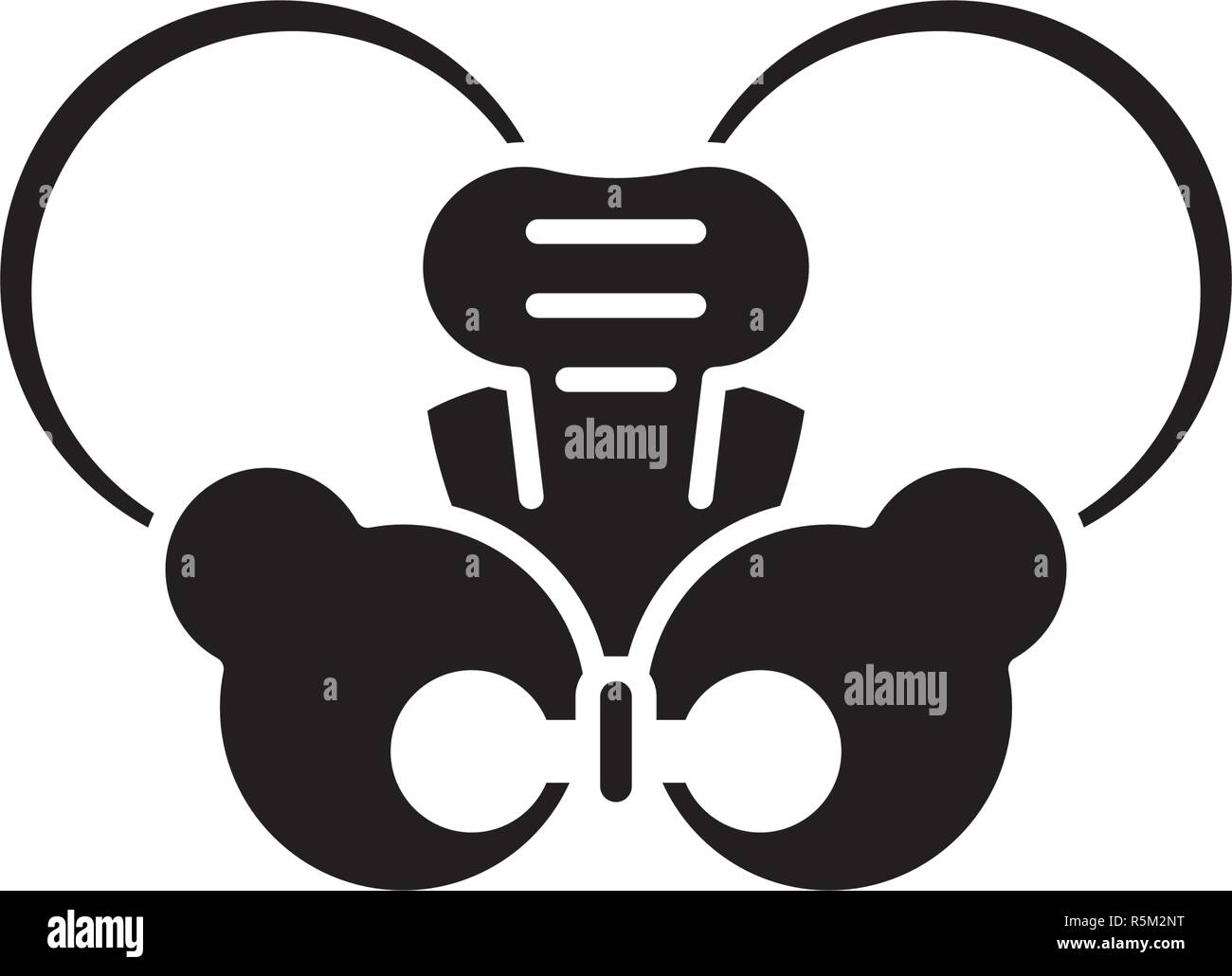 Hip joint black icon, vector sign on isolated background. Hip joint ...