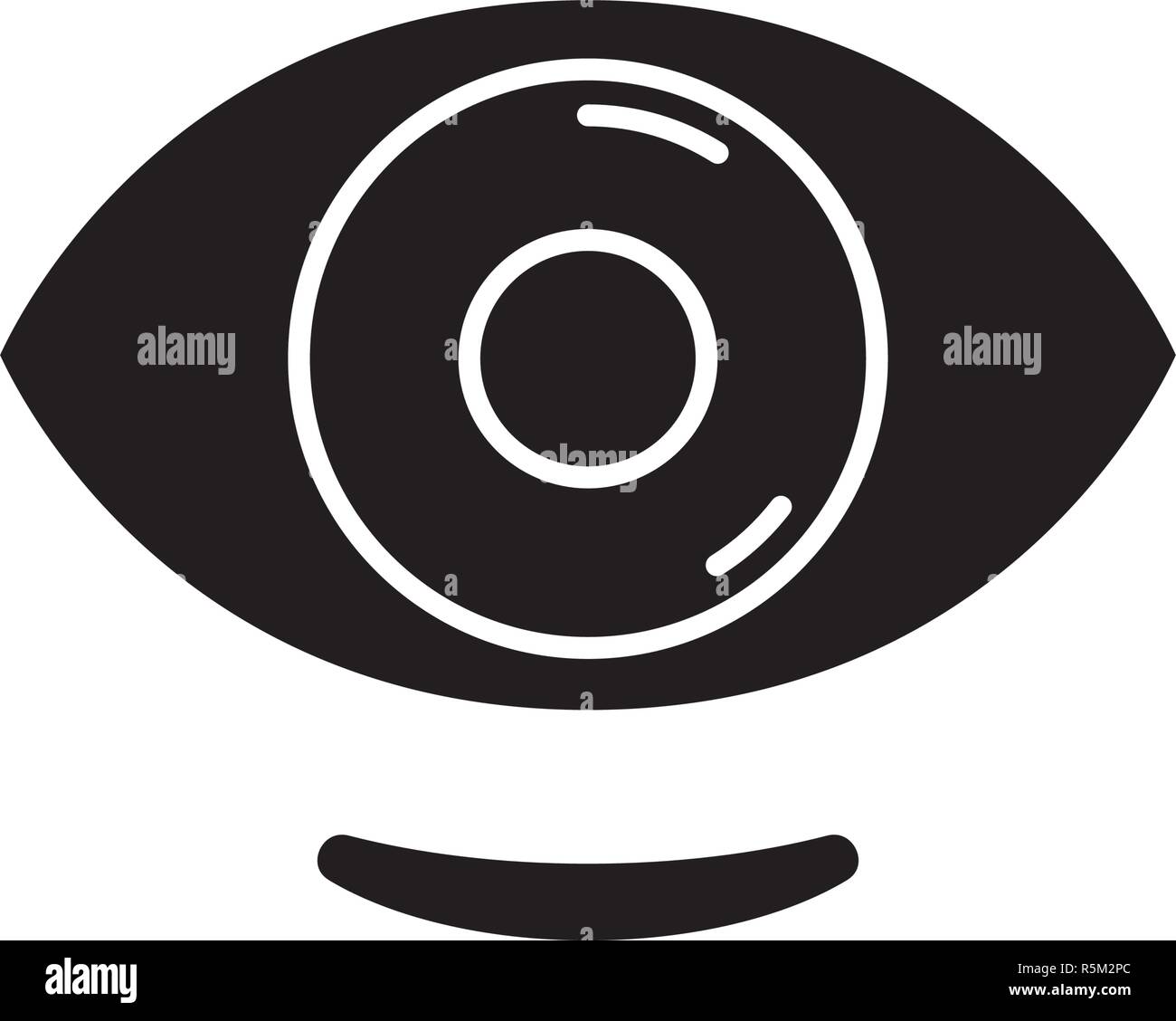 Ophthalmic lenses black icon, vector sign on isolated background ...