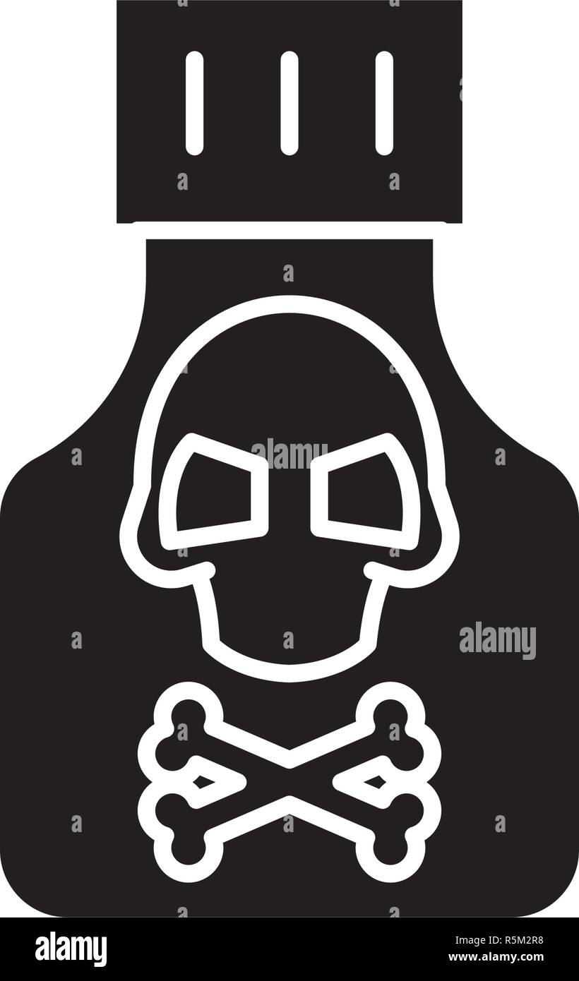 Poison black icon, vector sign on isolated background. Poison concept ...