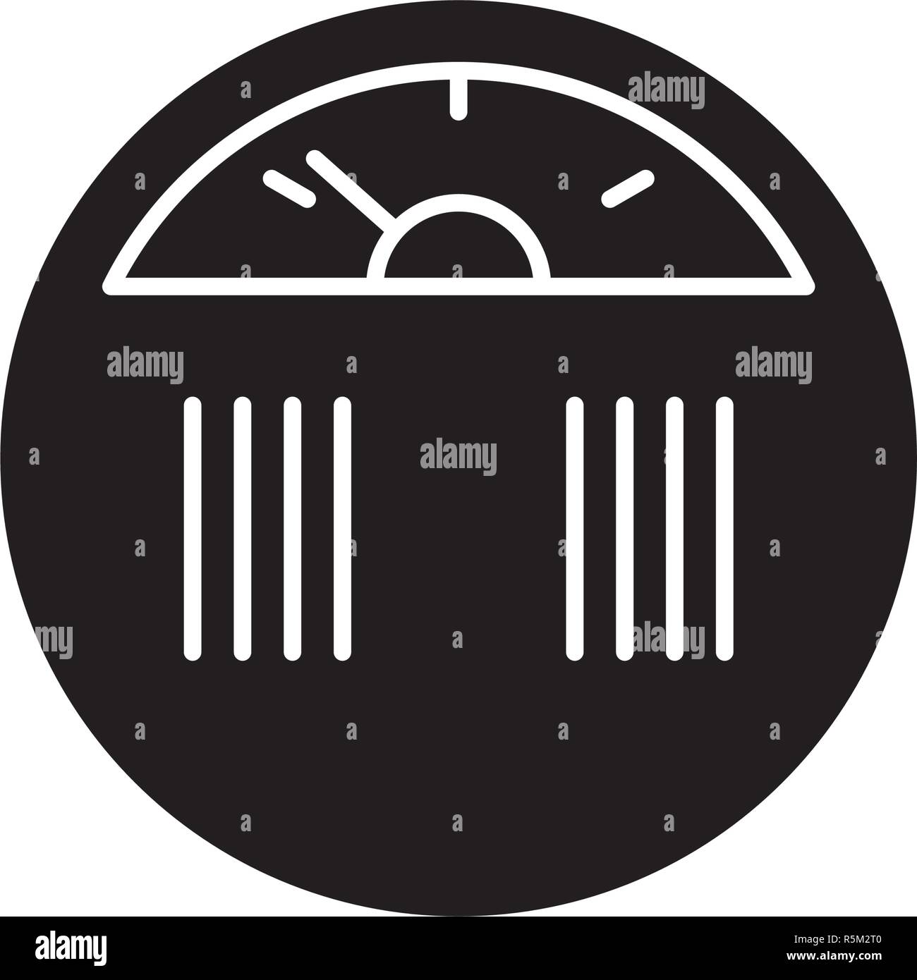 Weight measurement black icon, vector sign on isolated background ...