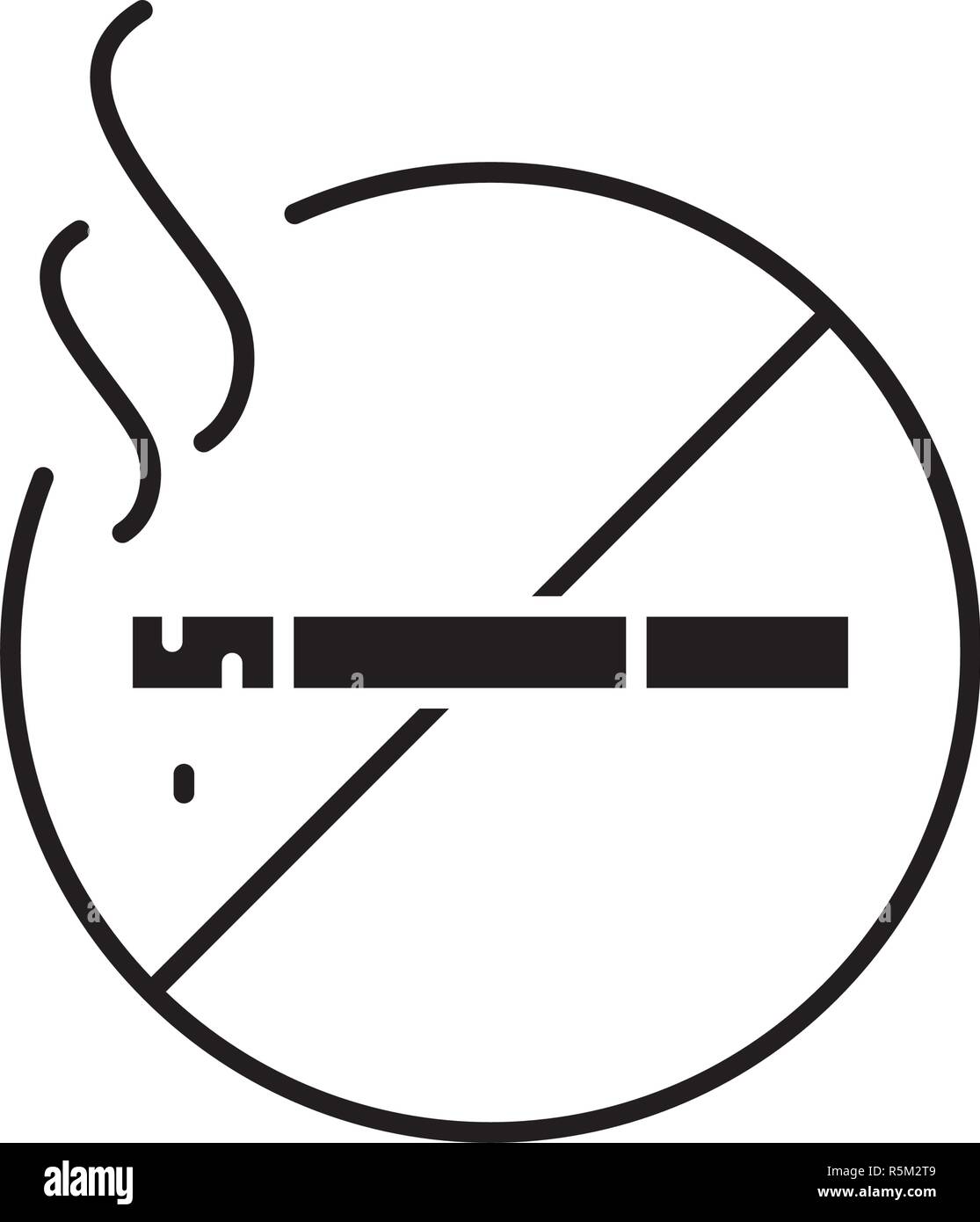 Do not smoke black icon, vector sign on isolated background. Do not ...