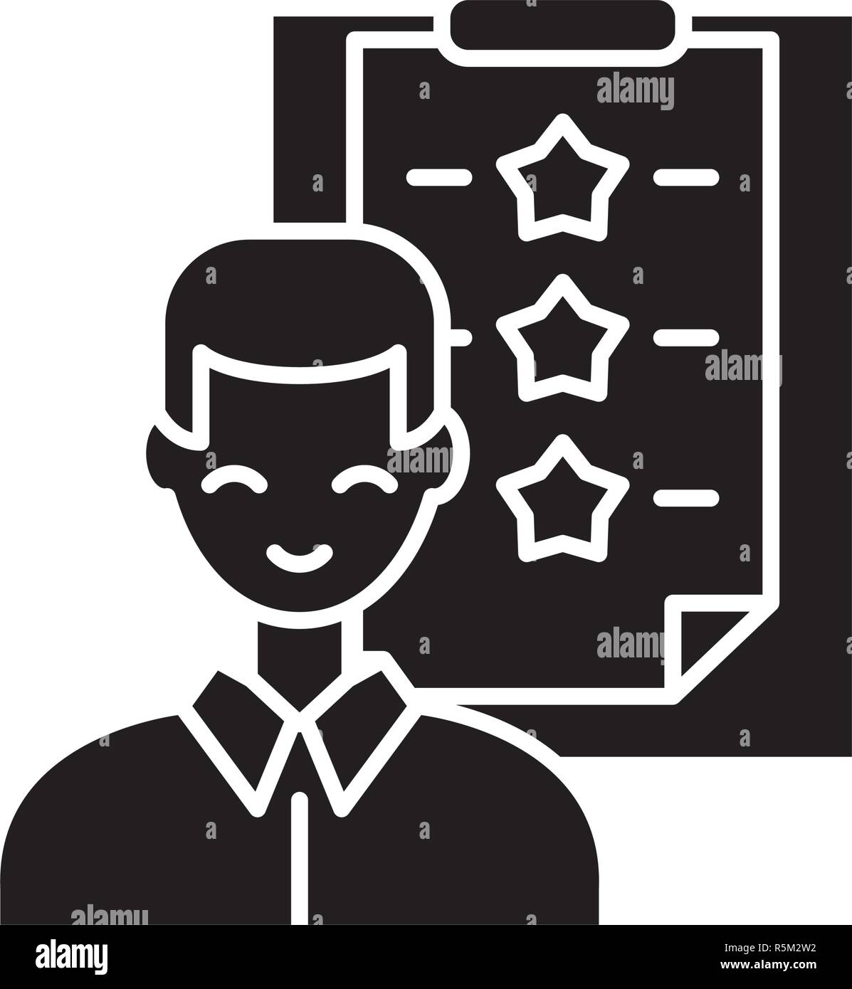 Professional testing black icon, vector sign on isolated background ...