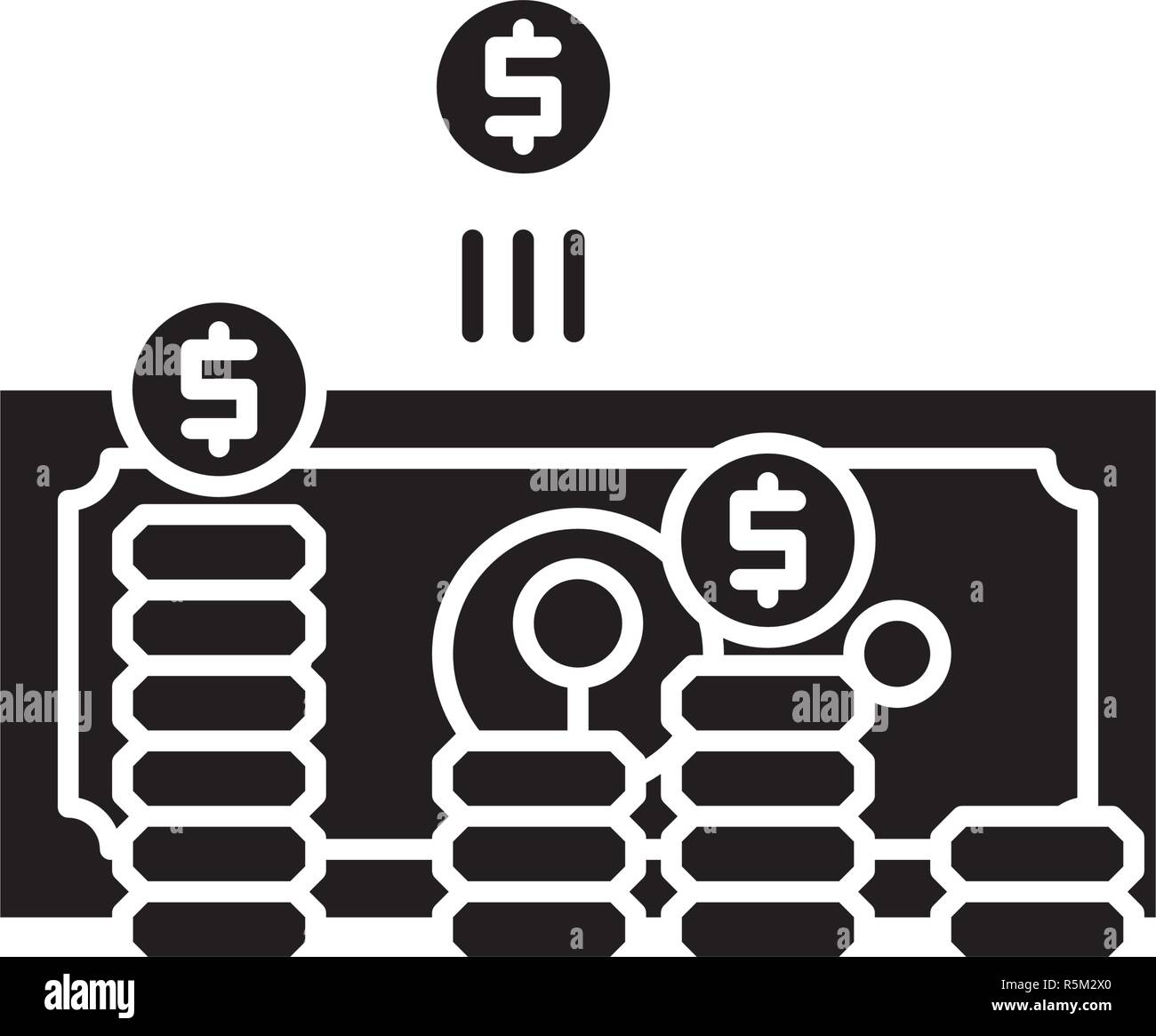 Making money black icon, vector sign on isolated background. Making ...