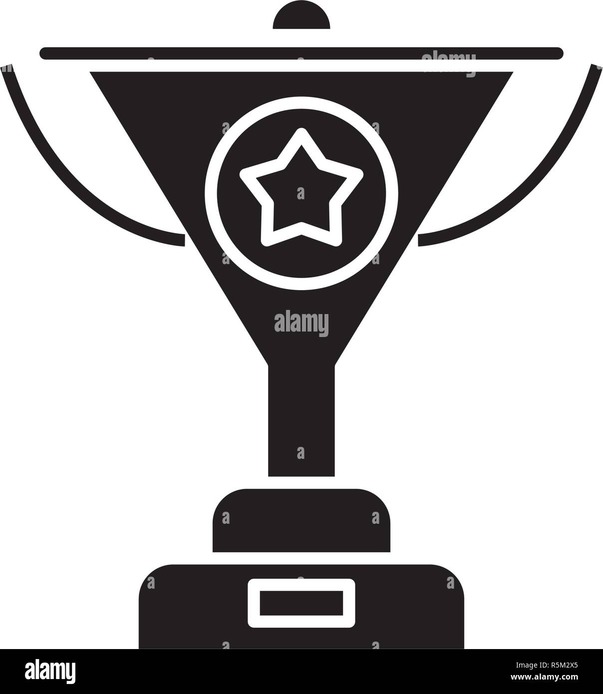 Successful achievement black icon, vector sign on isolated background ...