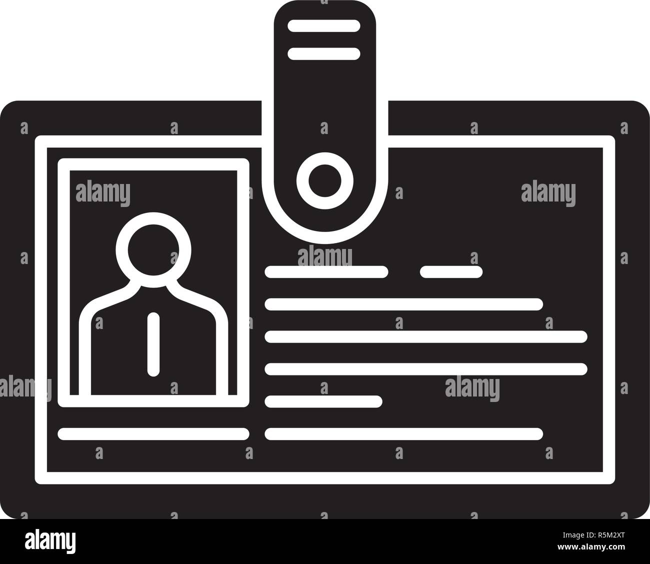 Employee profile black icon, vector sign on isolated background ...