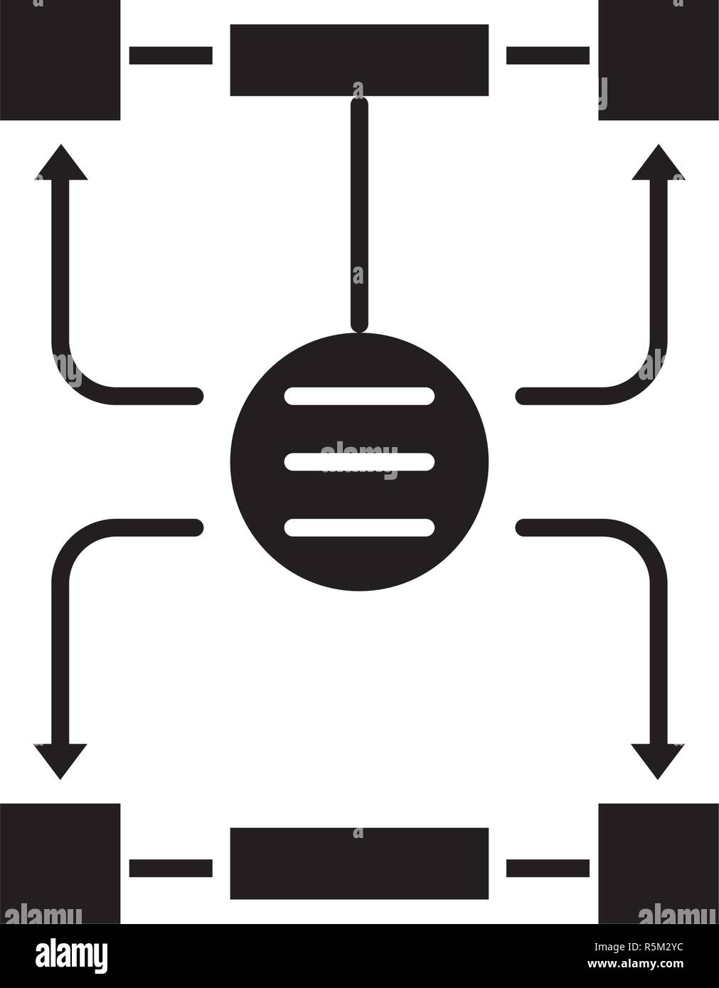 Algorithm of decisions black icon, vector sign on isolated background ... Algorithm of decisions black icon, vector sign on isolated background ...