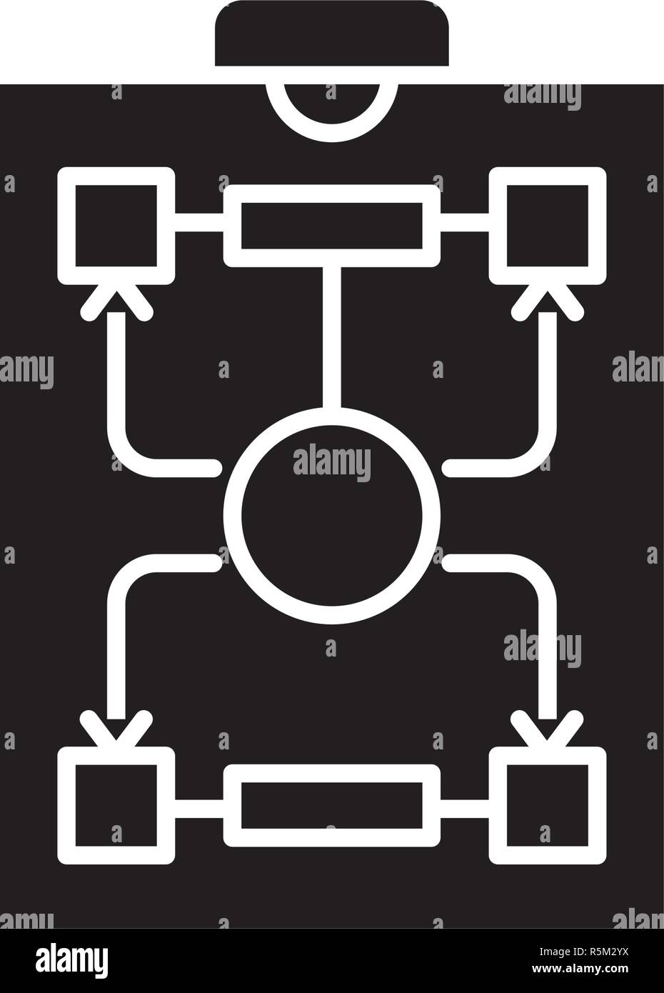 Organizational structure black icon, vector sign on isolated background ...
