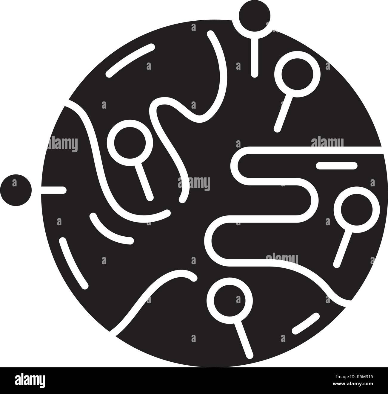 Worldwide sales market black icon, vector sign on isolated background ...