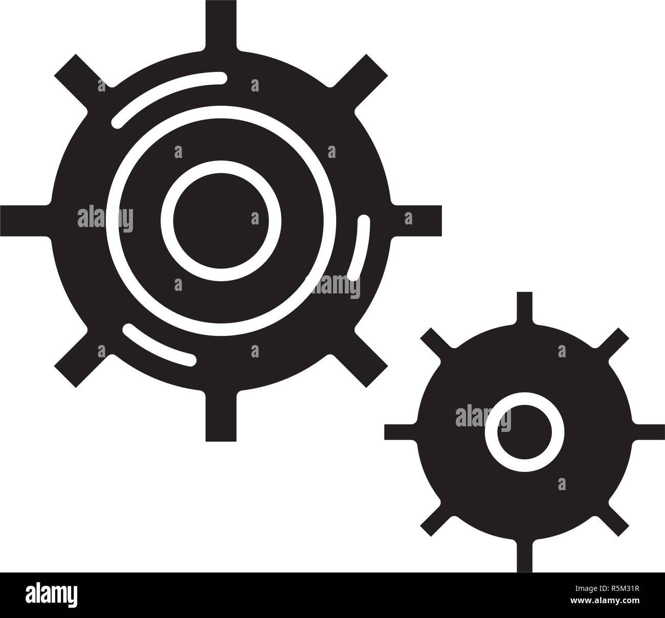 Business processes black icon, vector sign on isolated background ...