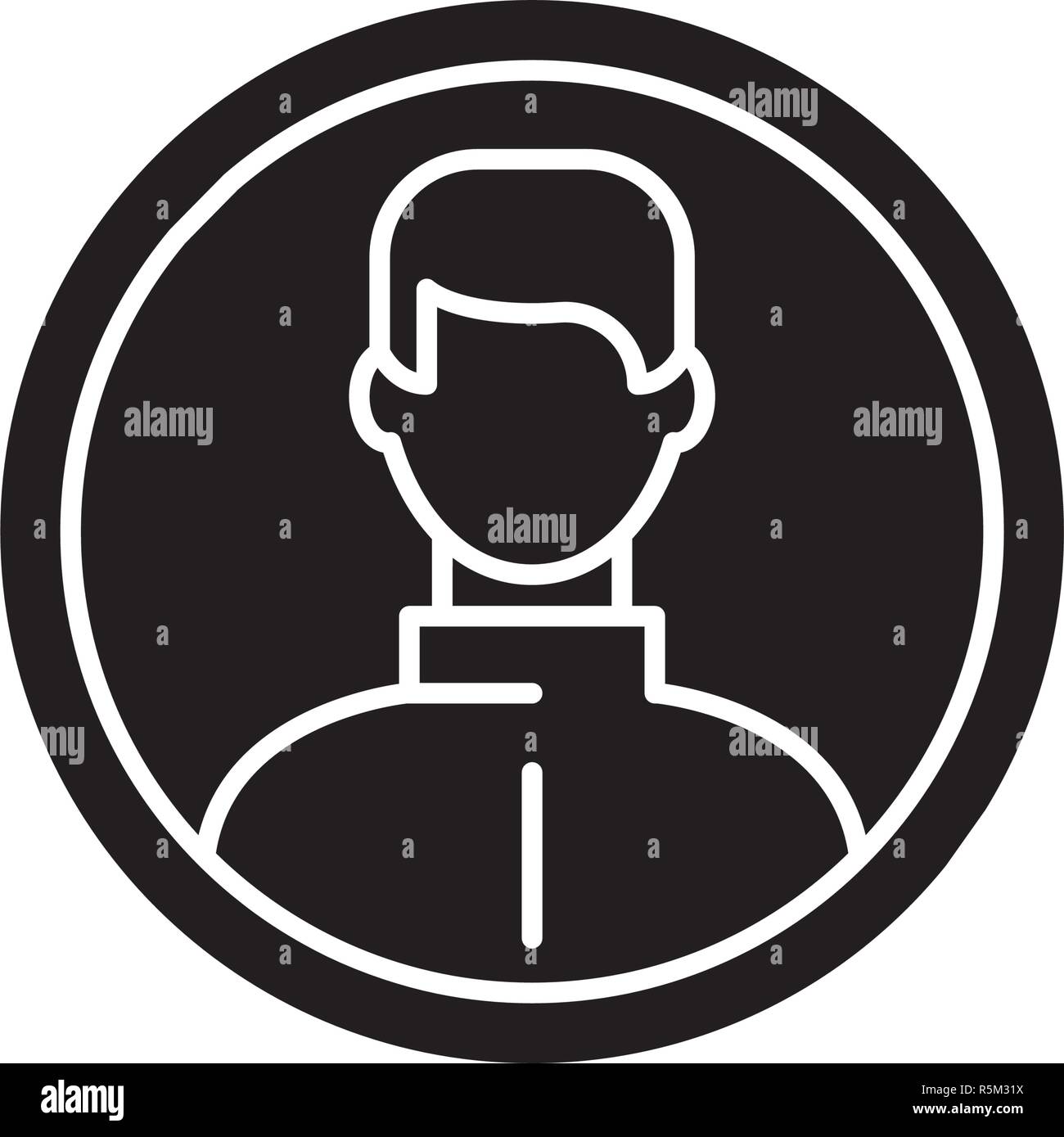 Business user black icon, vector sign on isolated background. Business ...