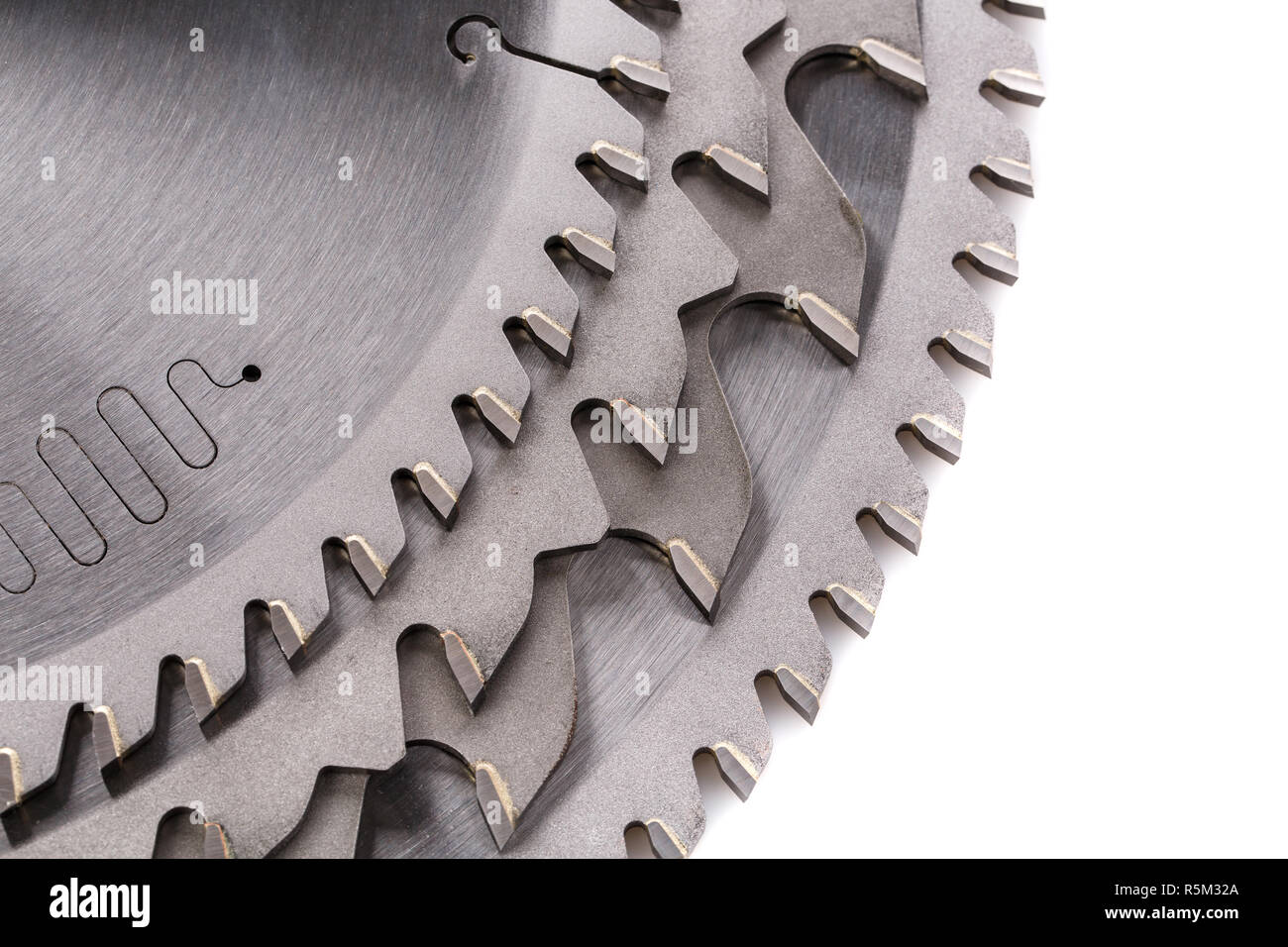 circular saws with teeth close-up, on a white Stock Photo - Alamy