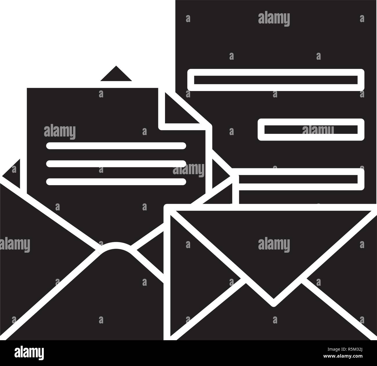 Direct marketing black icon, vector sign on isolated background. Direct ...