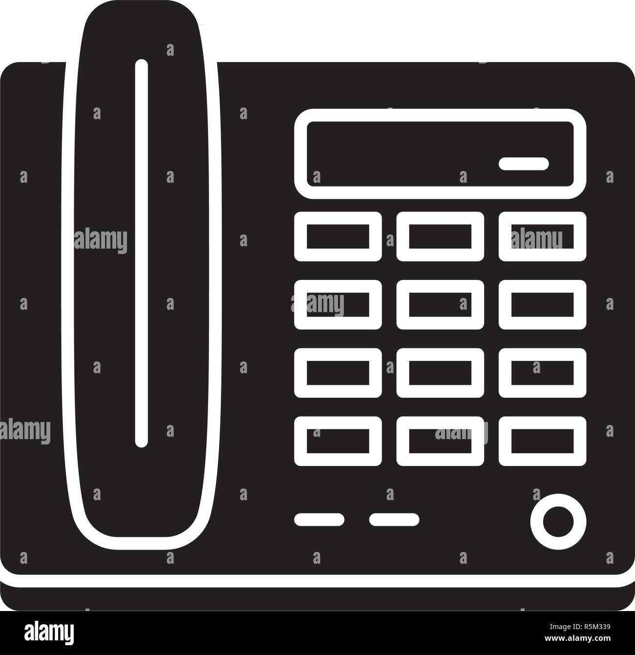 Secretary's phone black icon, vector sign on isolated background ...